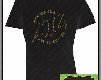 Senior Class 2014 Rhinestone T-shirt (Many style shirts to choose from)