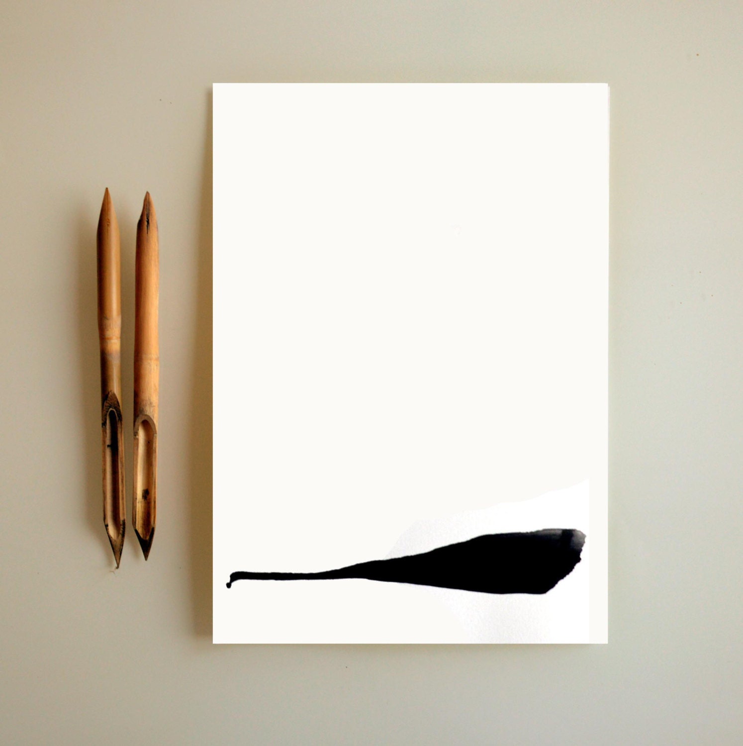 Original abstract art ink drawing -Black and white,modern, minimal,ink ...