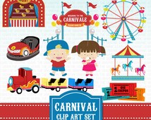Carnival Clip Art Amusement Park Fair Clipart Set - carnivale rides ...