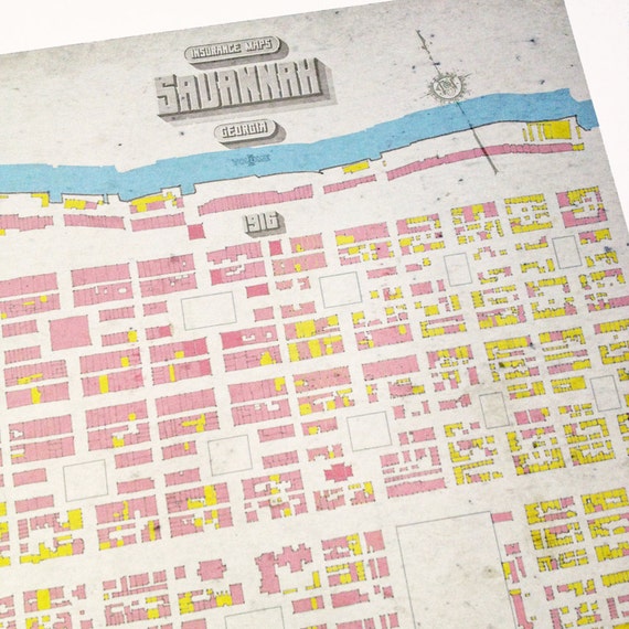 SAVANNAH Sanborn MAP No. 2 Art Print by turnofthecenturies