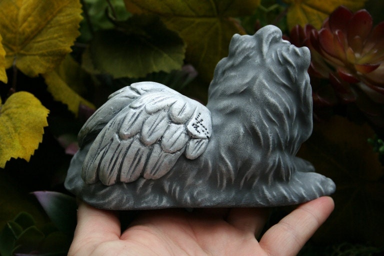 Yorkie Angel Memorial Statue Yorkshire Terrier by PhenomeGNOME