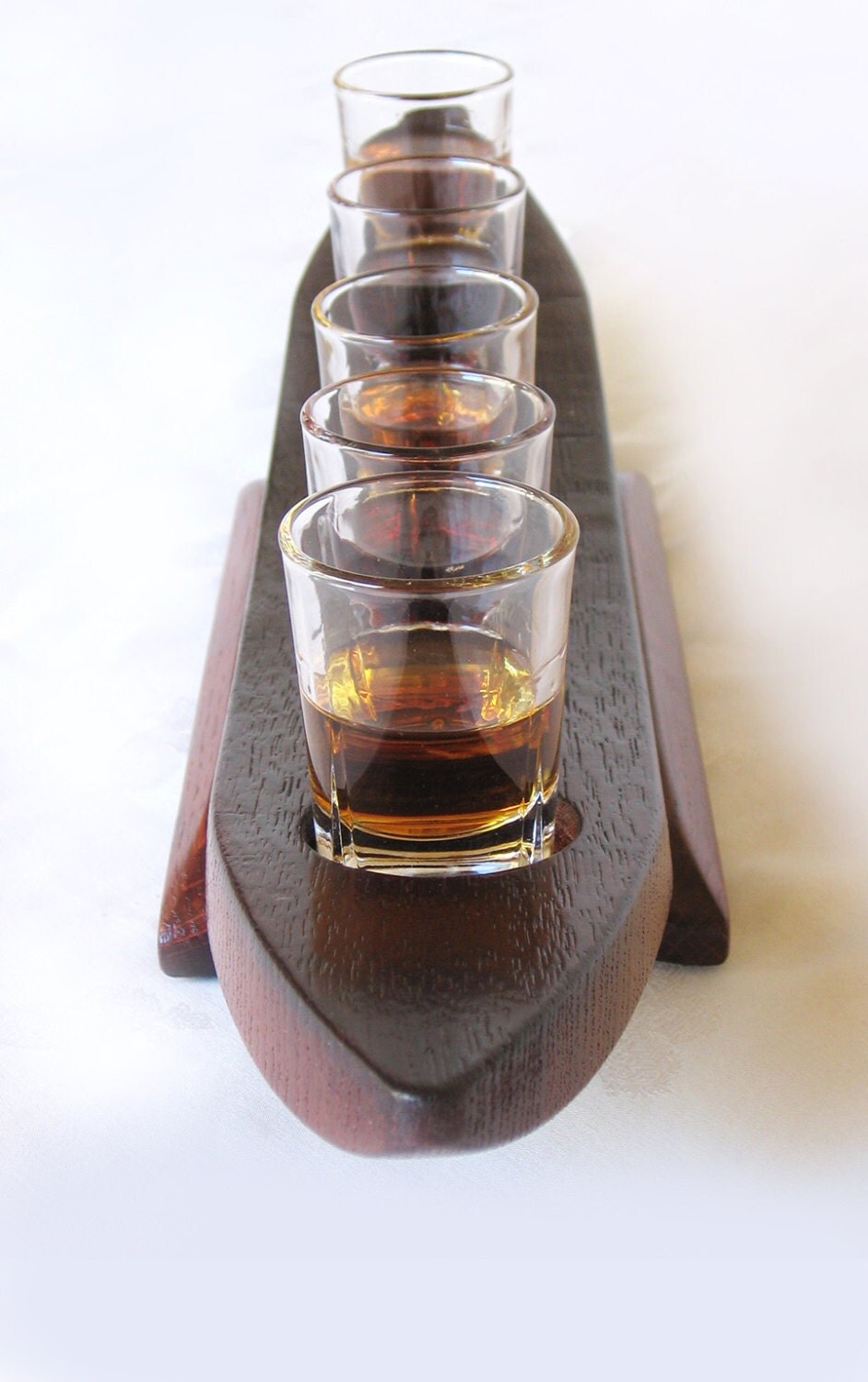 Liquorish recycled oak wine barrel stave shot glass sampler