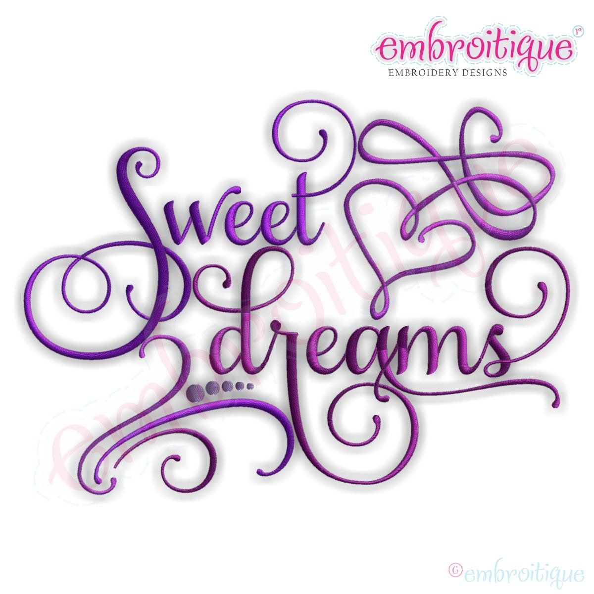 Sweet Dreams Calligraphy with Swirly Heart Accent Instant