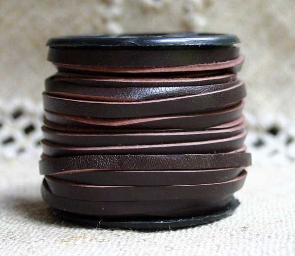 2 Yard Cord Leather Calf Craft Lace 3mm Red Brown Lacing