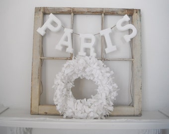 Paris hanging sign garland room decor bedroom decor paris wood letters ...