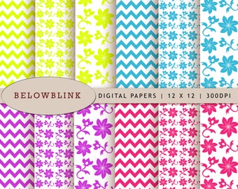 Quatrefoil Digital Paper Pack Scrapbook Papers 24 by BelowBlink