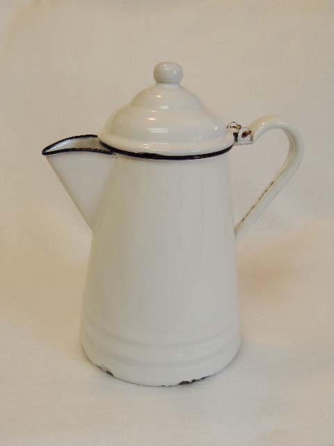 Vintage Large Enamelware White Enamel FARMHOUSE Style COFFEE