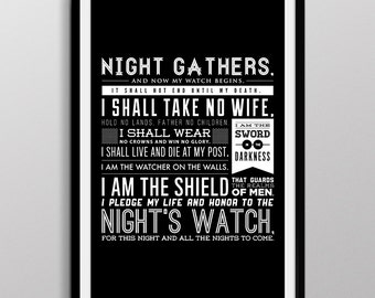 Game of Thrones - Night's Watch Oath print 11X17"