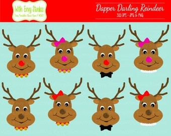 SALE 50% OFF Reindeer Digital Clipart - Reindeer Clip Art - Christmas ...