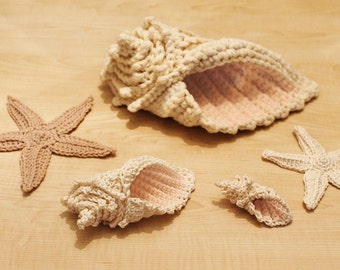 Crocheted sea shells | Etsy
