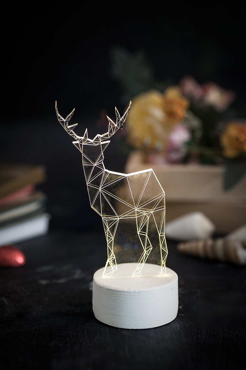 Modern Reindeer lamp, white deer lamp, table lamp, deer night light ...
