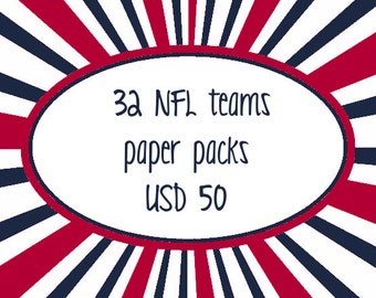 32 NFL Team Colours Digital Paper Packs - Each pack 24 designs - NFL ...