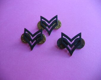 1/2 PRICE - Sale - 3 Stripes Military SGT Sergeant Chevron Black Metal ...