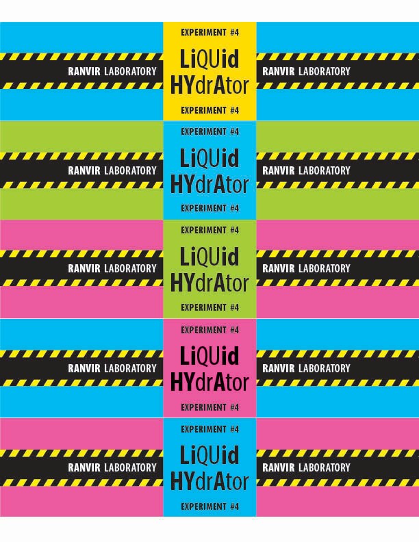 Science Water bottle Labels Liquid Hydration by BsquaredDesign