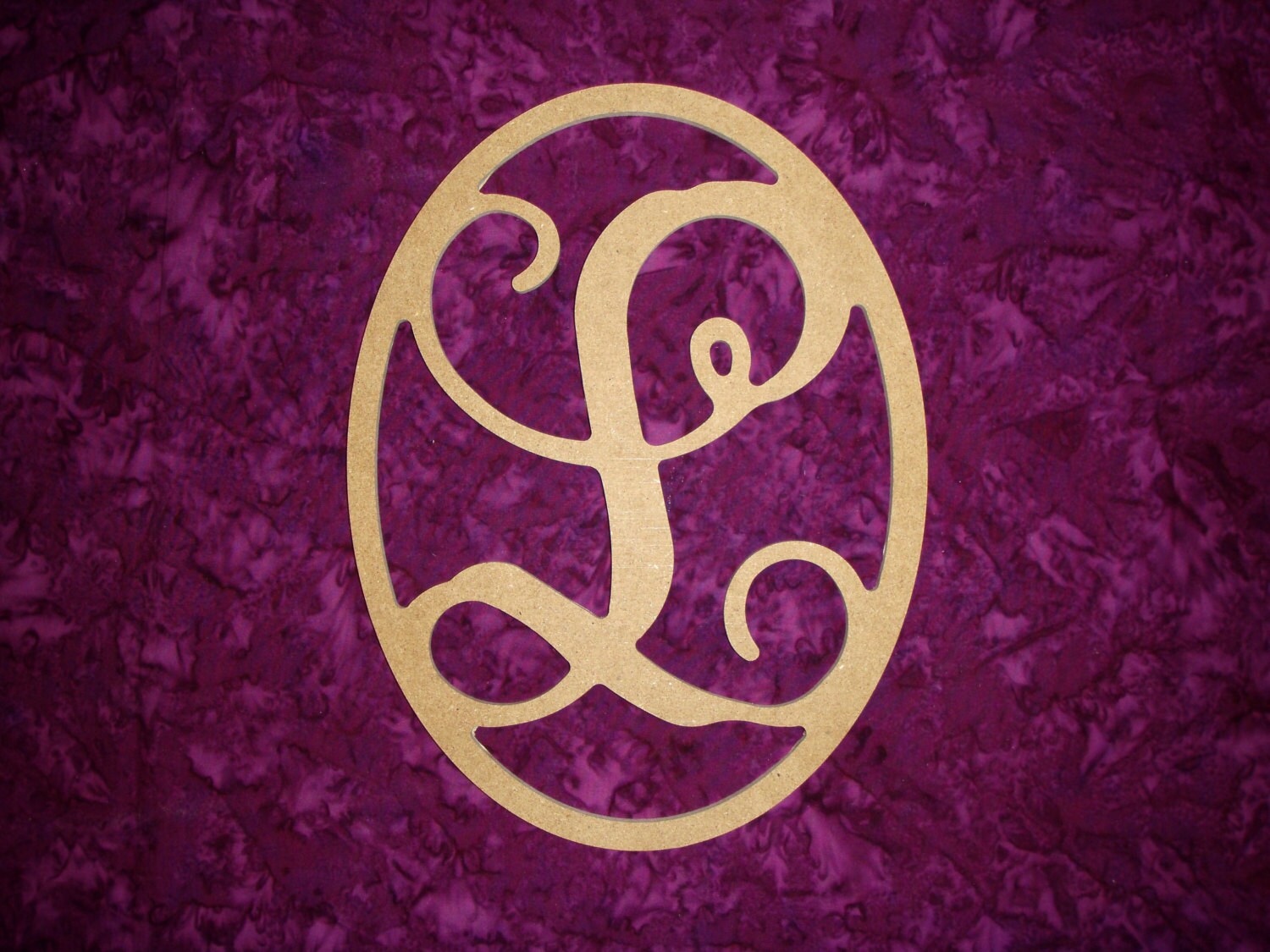 Monogram Letter L Wood Cut Out Unfinished Wooden MDF Paintable