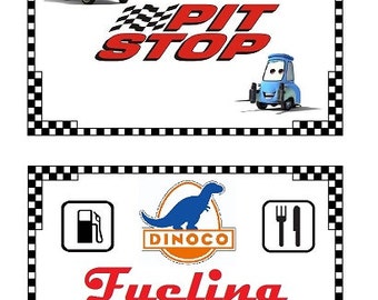 Disney Cars Food Labels Placecards Tent Cards Favor Tags