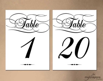 Popular items for script table numbers on Etsy