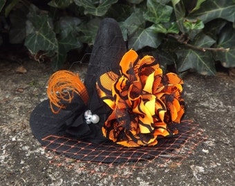 Mini Couture Witch Hat Headband, 6" wide, photo prop, halloween costume