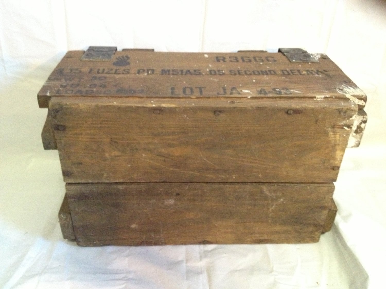 Antique Wooden Explosives Crate Dynamite Case Rope Handle