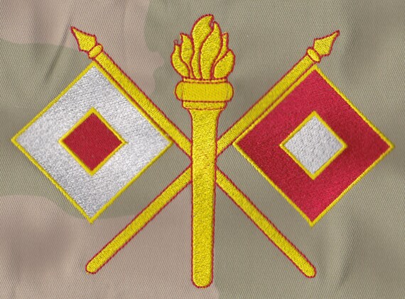 Items similar to Custom machine embroidery pattern, Signal Corps ...