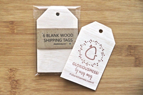 Blank Wooden Tags Rustic Shipping Labels for Stamping