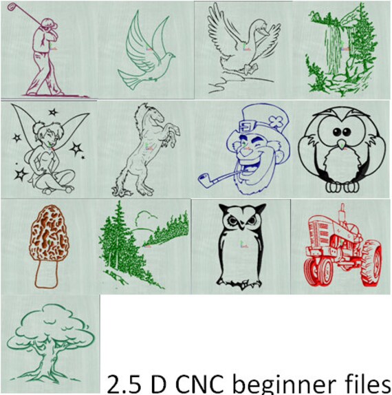 2.5 D image collection CNC router g code files for immediate