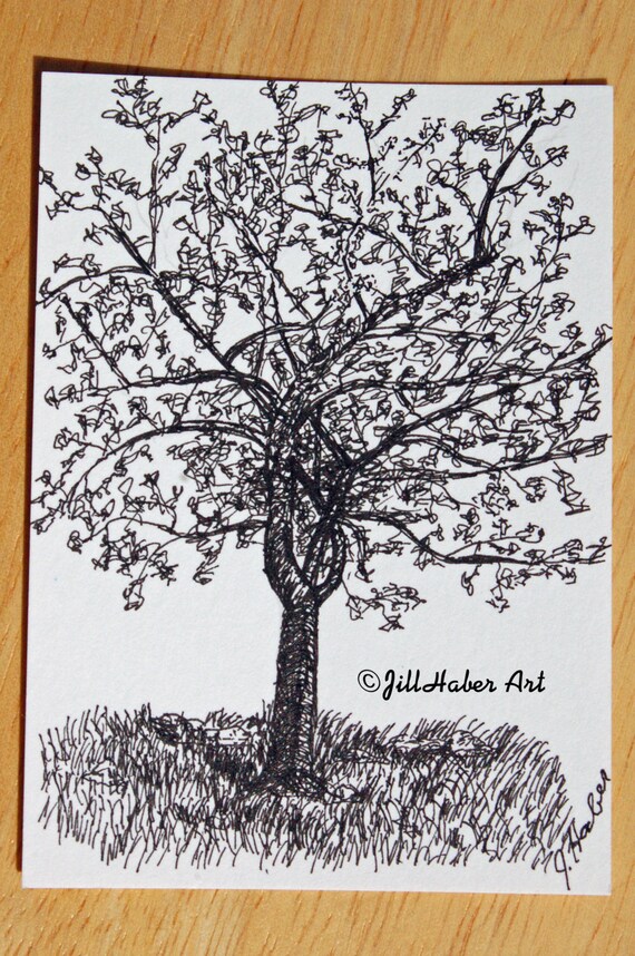 Items similar to Original Artwork, Pen and Ink Drawing, Tree of Life ...