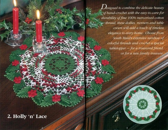 CROCHET Pattern Book TABLECLOTHS & DOILIES Christmas