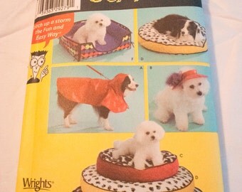 Simplicity 4367 dog beds, hat, coats in 3 sizes sewing pattern