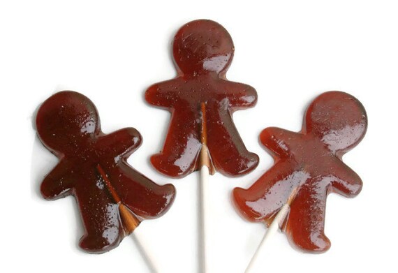 Gingerbread Men Lollipops Holiday Hard Candy Gingerbread