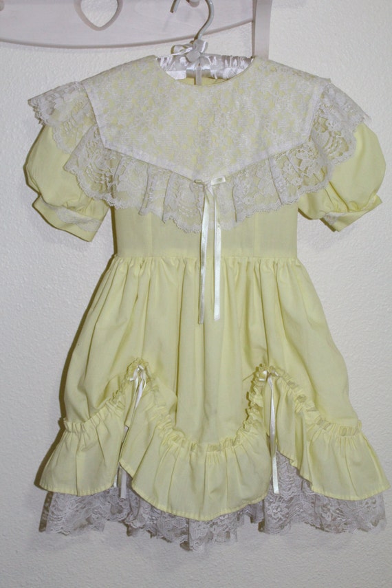 Vintage little girl southern belle dress Yellow Kiddin