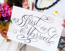 Popular items for just married signs on Etsy