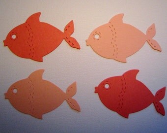 40 Medium (2 1/4") Mixed Pink Kiss-Kiss Fish Die Cut Embellishments (D-11)