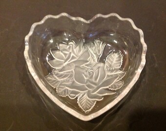 Frosted rose dish | Etsy