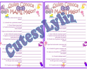Copia digital! Quien conoce a mami mejor! juego para babyshower