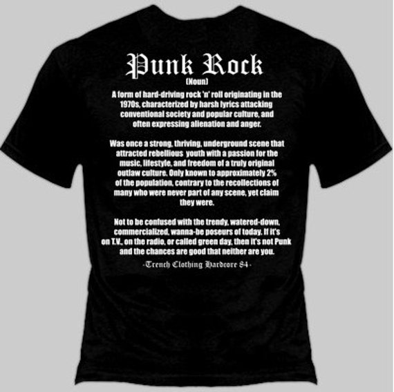 Trench Clothing Original Punk Rock Definition Tee Shirt