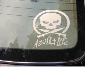 Assault Life Molon Labe 6" sticker decal 2A laptop window sticker decal ...