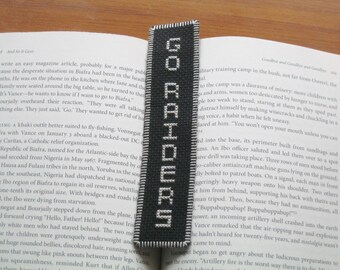 Cross stitch bookmark needlepoint needlecraft embroidery Go Raiders NFL ...
