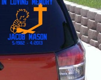 In Loving Memory Car Window Decal With Angel Wings Car