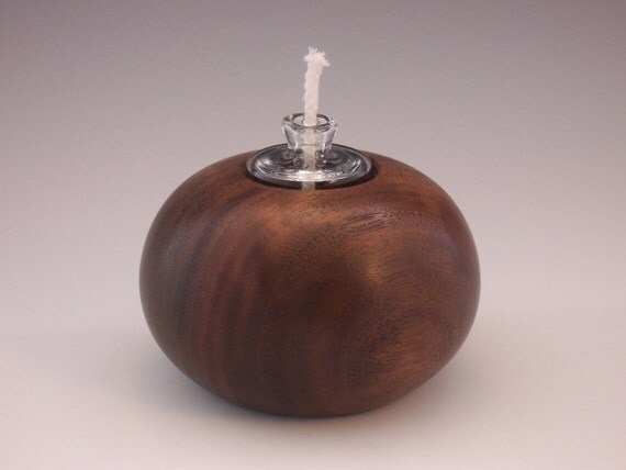 Handmade Walnut Wood Oil Lamp by WoodArtbyGary on Etsy