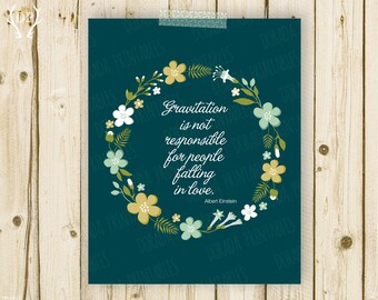 Flower wreath love quote home decor printable by DoradaPrintables