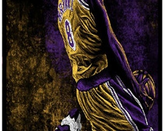 Custom Cell Phone case Kobe Bryant LA Lakers Cool Artwork #8 Purple and ...