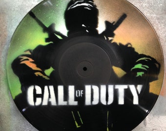 Call of Duty. Spray painted vinyl record