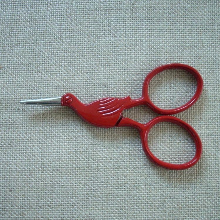 mini RED STORK embroidery scissors