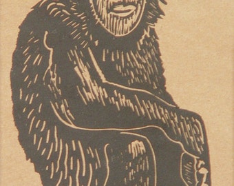 Monkey engraving | Etsy