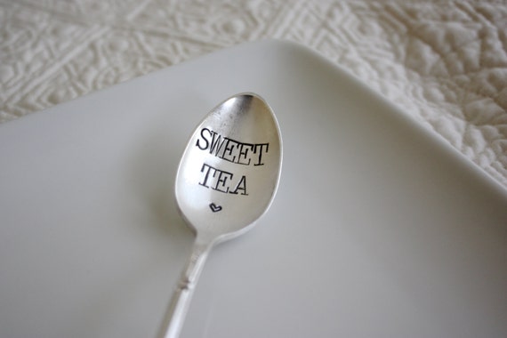 Sweet Tea iced tea stirring spoon hand stamped spoon