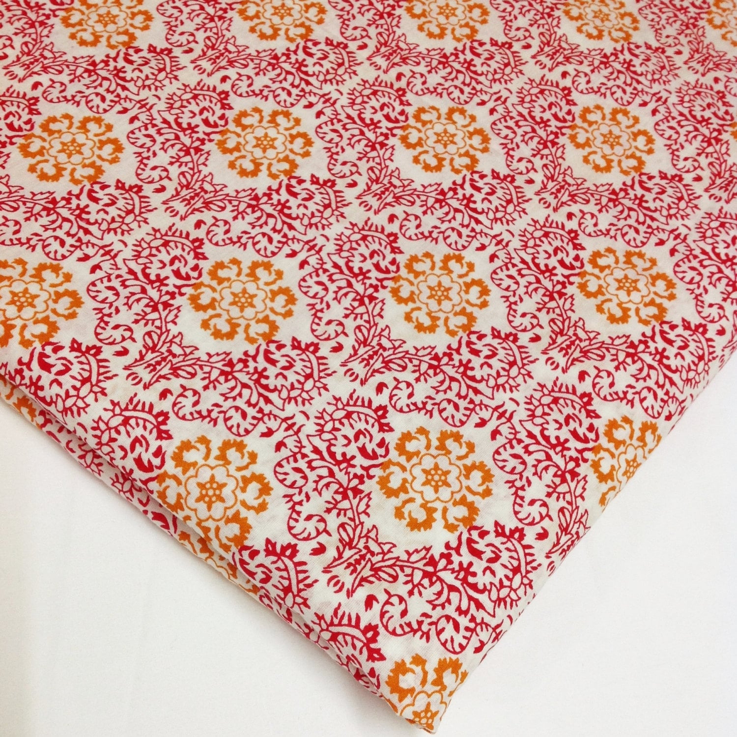 Soft Cotton Fabric Block Printed Cotton Fabric Red and
