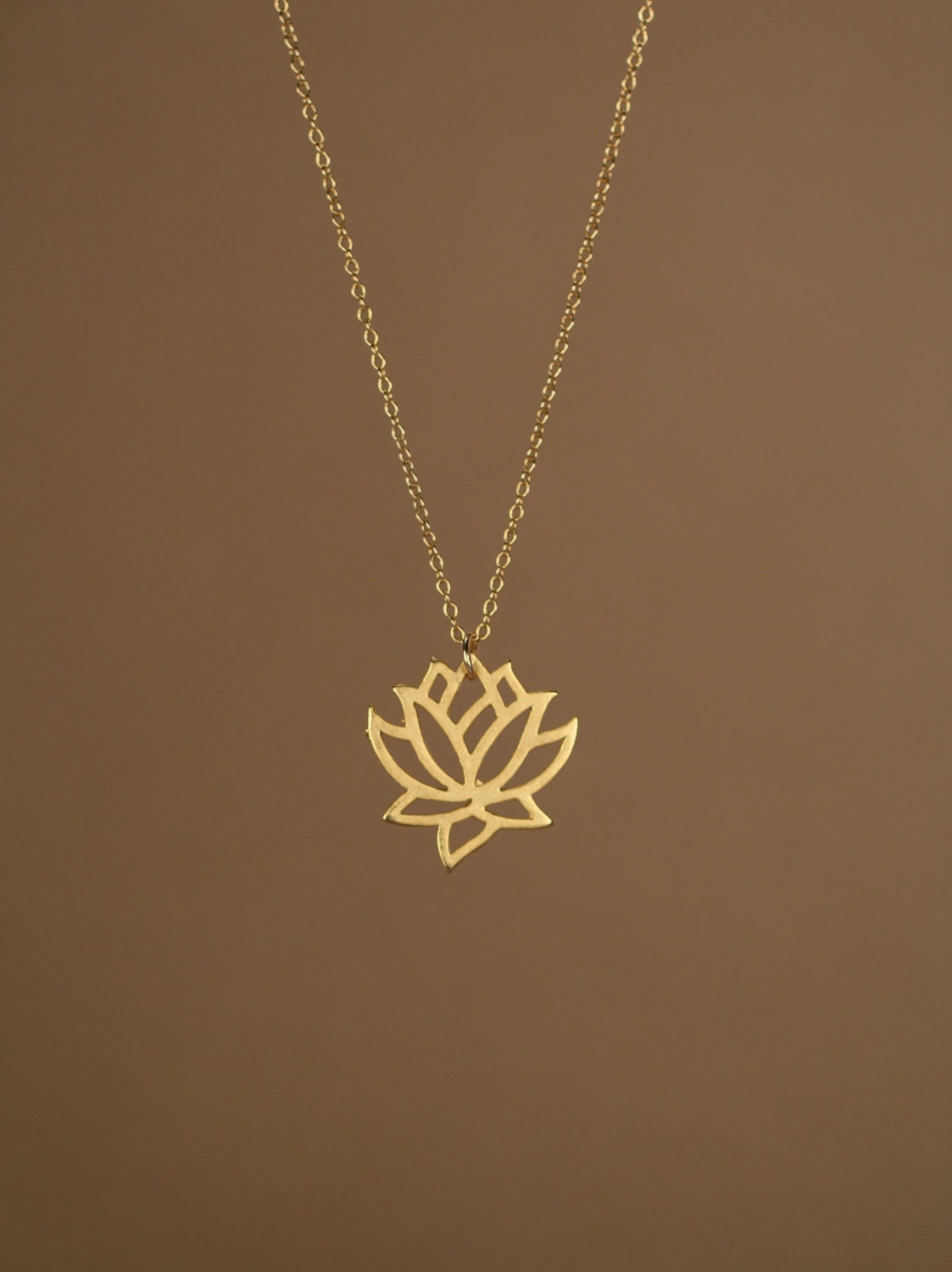 Lotus necklace gold lotus flower yoga necklace blooming