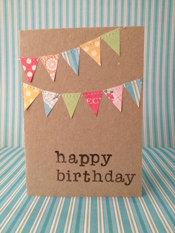 Items Similar To Birthday Bunting Card On Etsy