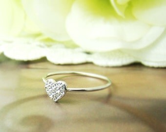 Popular items for simple heart ring on Etsy